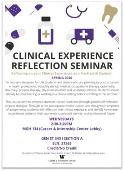 Undergrads: Clinical Experience Reflection Seminar Course – Spring 2020 ...