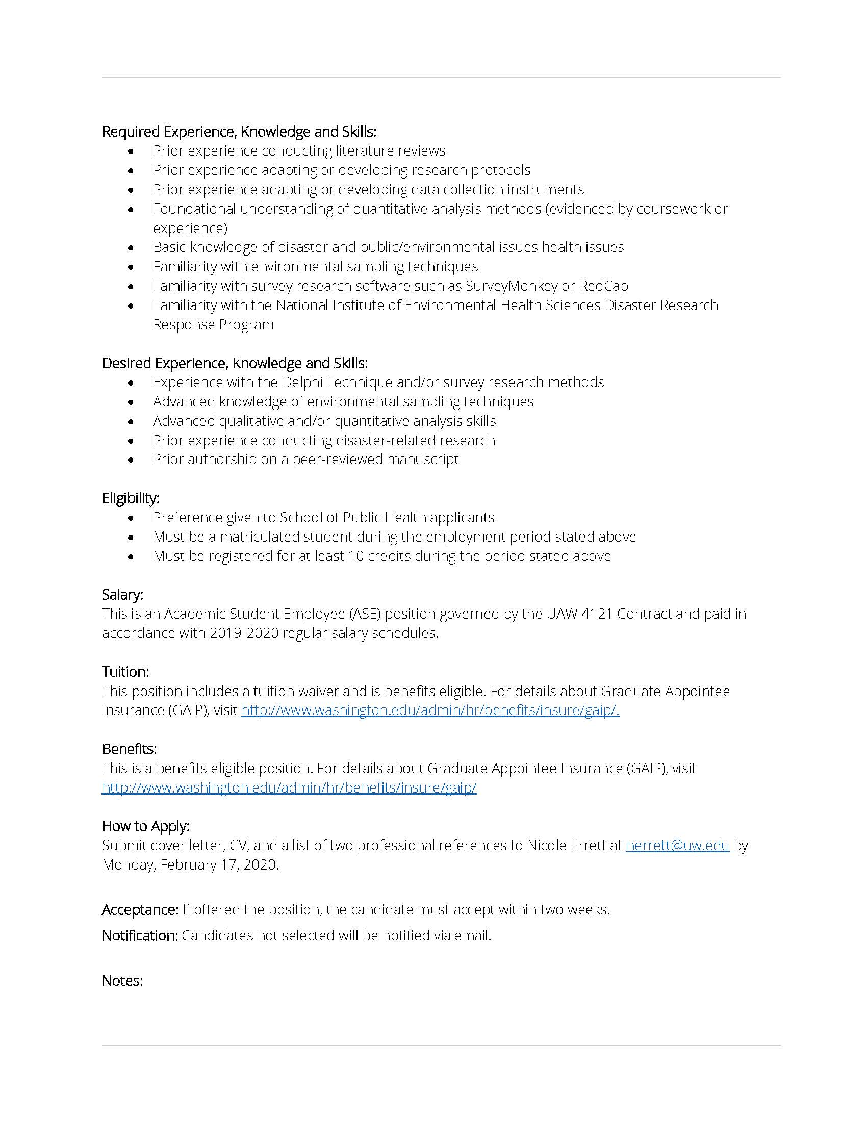 Grads: Spring Quarter RA in DEOHS | Department of Atmospheric and ...